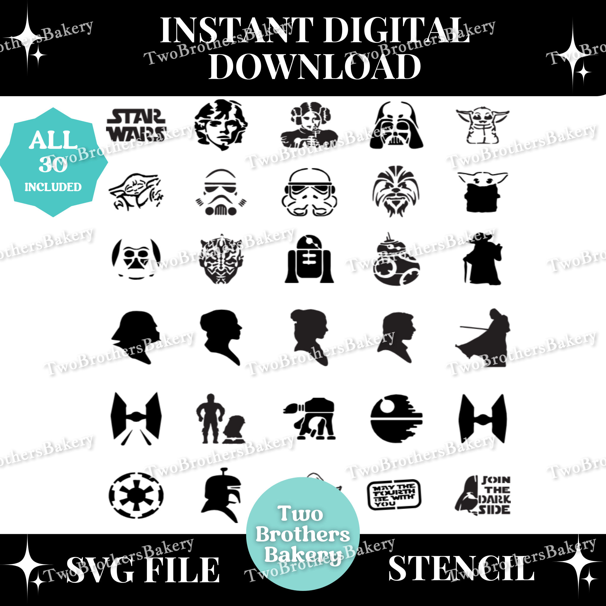 Star Wars Themed SVG Bundle (Stencils) – TwoBrothersBakery