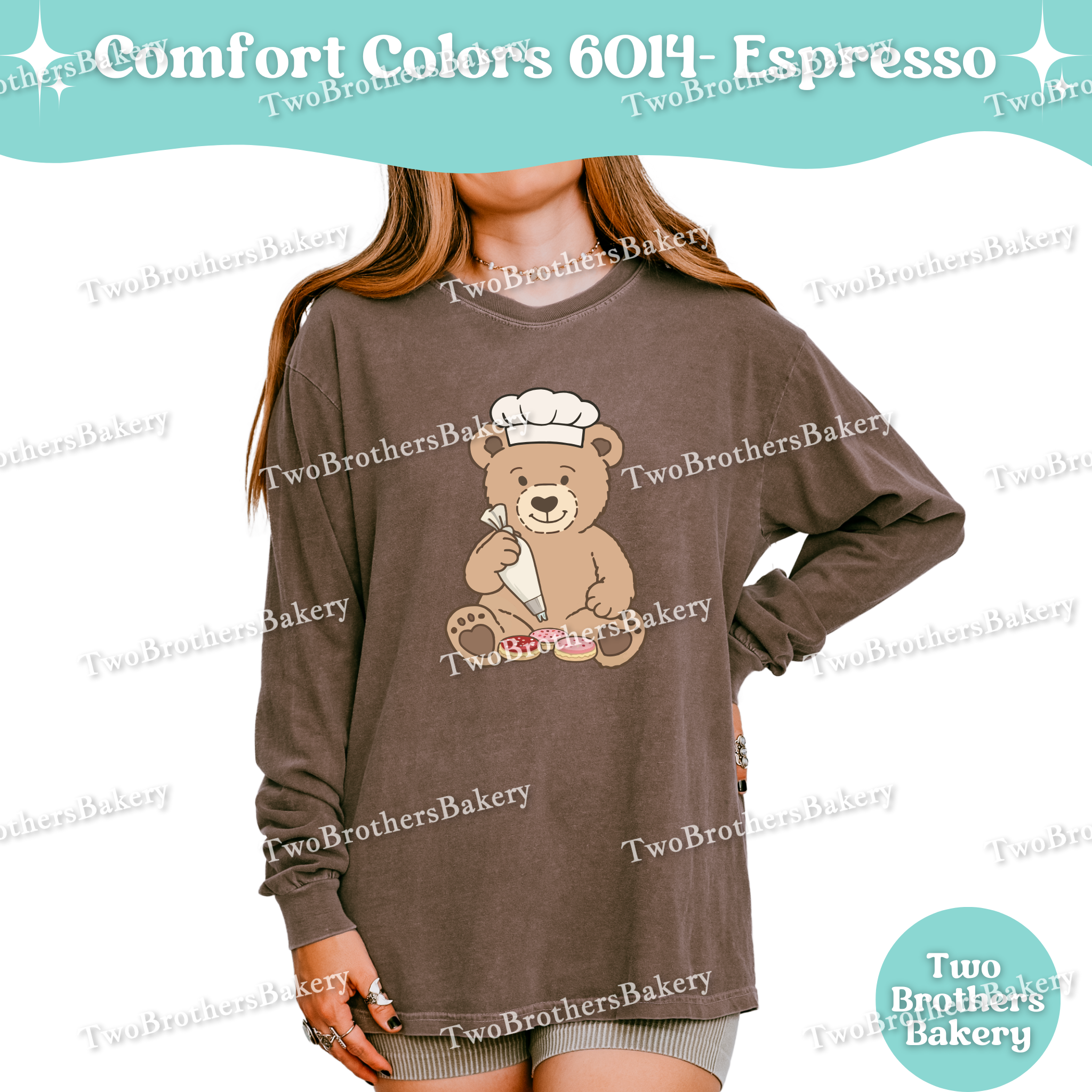 Cookie Baking Bear Long Sleeve Shirt, Comfort Colors 6014 ...