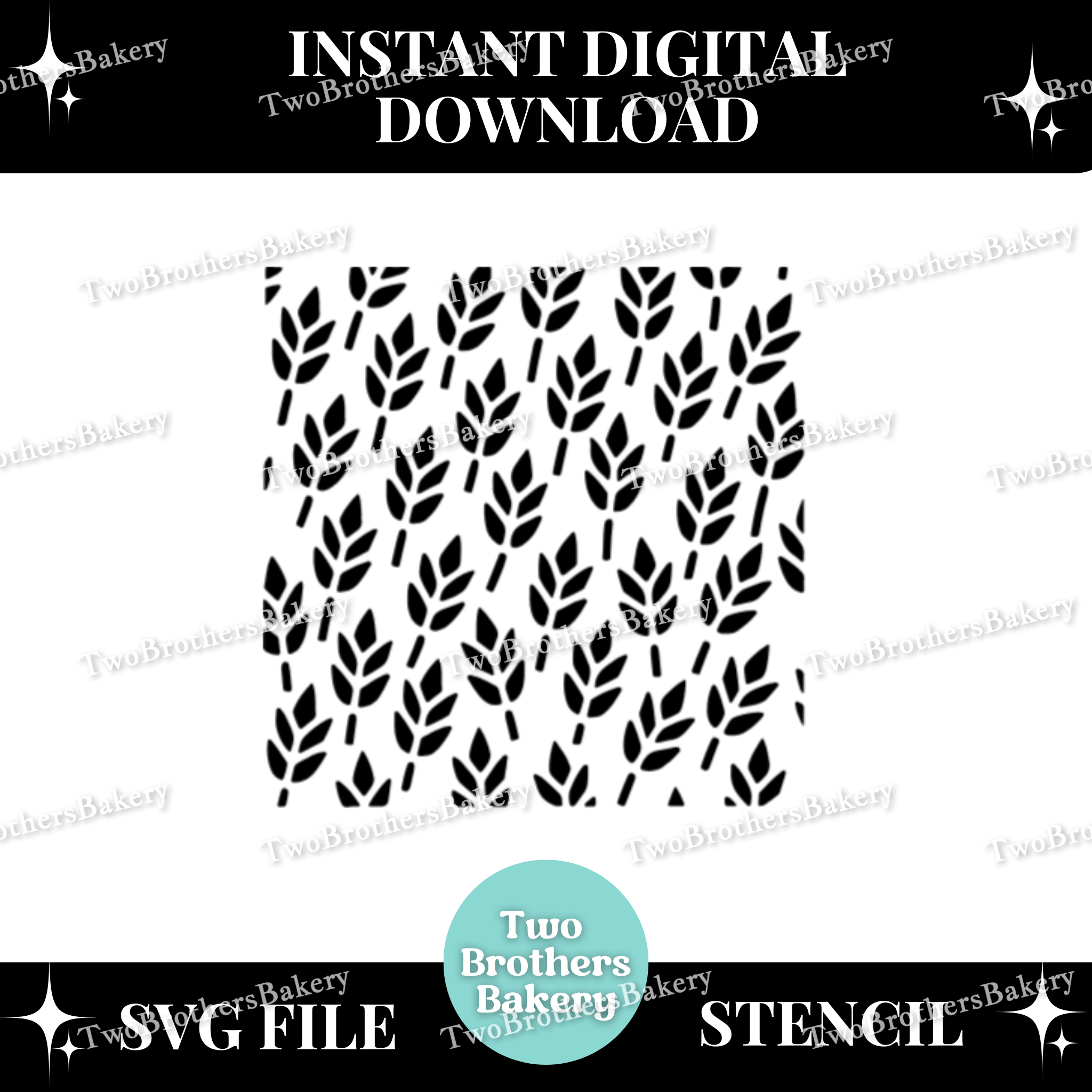 Fall Leaves, Autumn Harvest, Wheat Pattern SVG (Stencil ...
