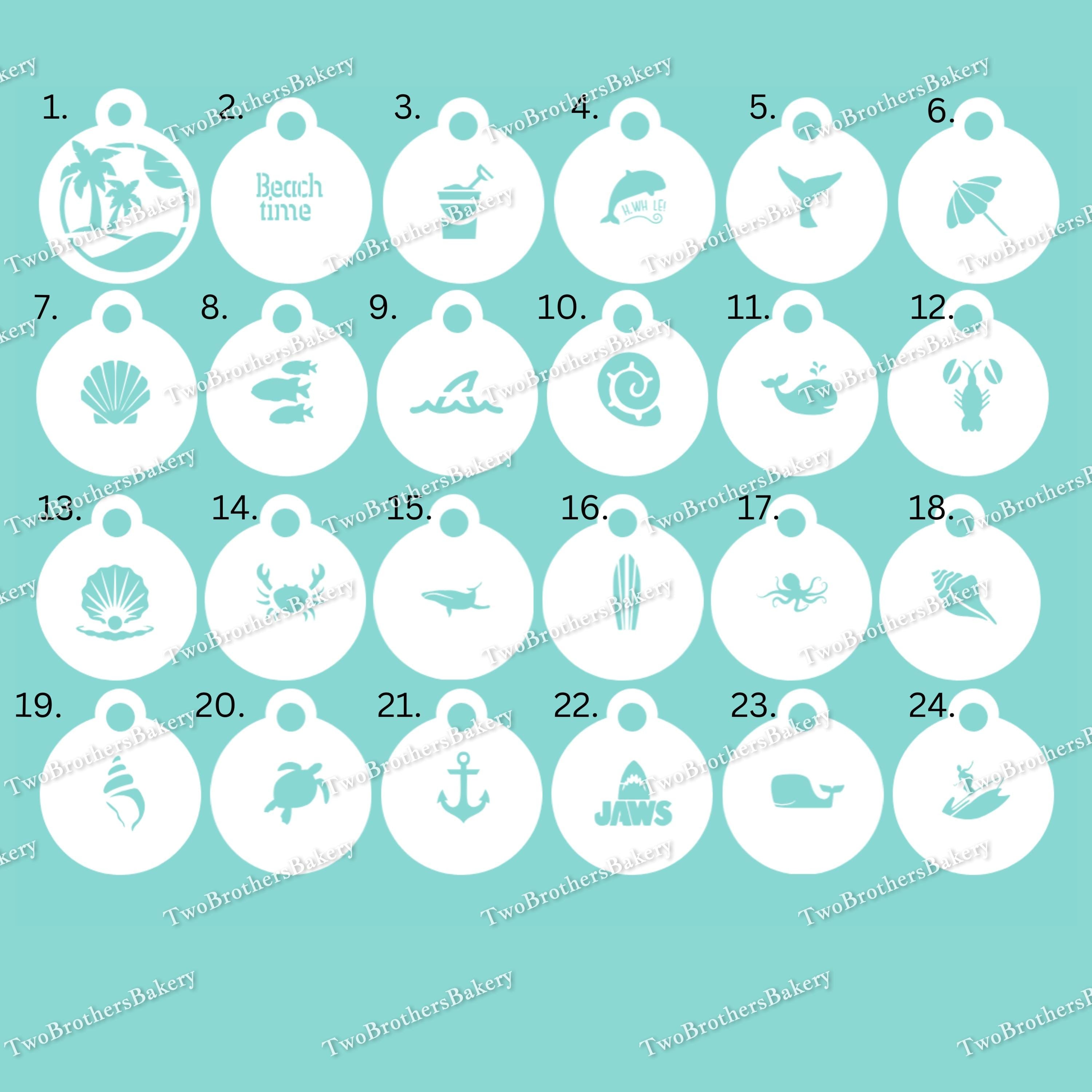 Ocean Themed Stencils, Island Life Stencils – TwoBrothersBakery