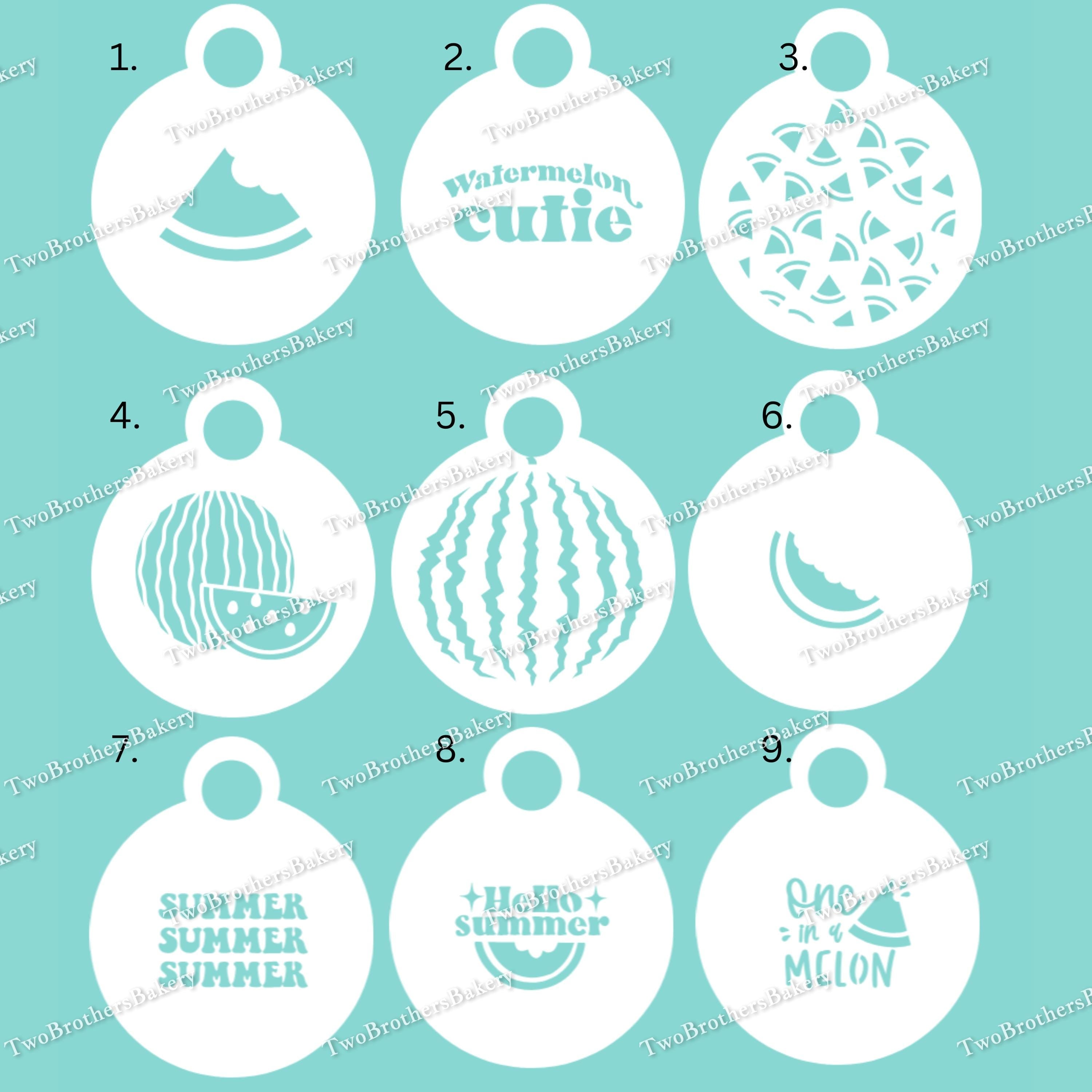 Watermelon Themed Stencils, One in a Melon Birthday Stencils ...